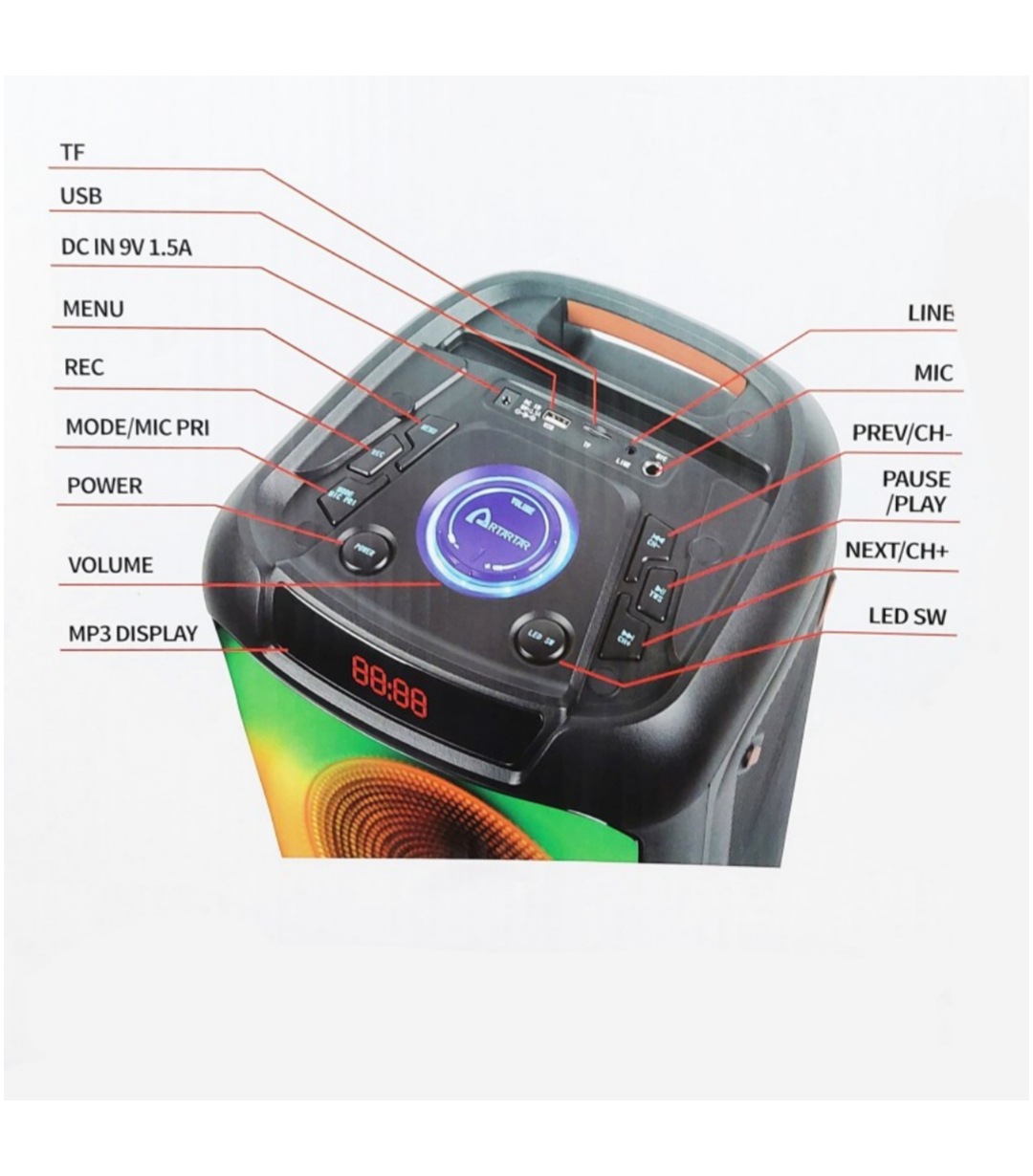 قیمت و خرید اسپیکر قابل حمل artartar مدل 2803